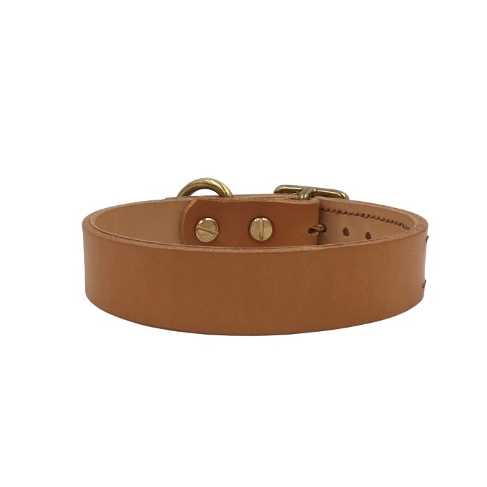 Artisan Leather Lined Collar 001 | Natural - The Leather Mob