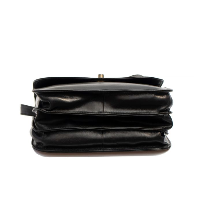 Tuscan Large Triple Compartment Handbag | Black - The Leather Mob
