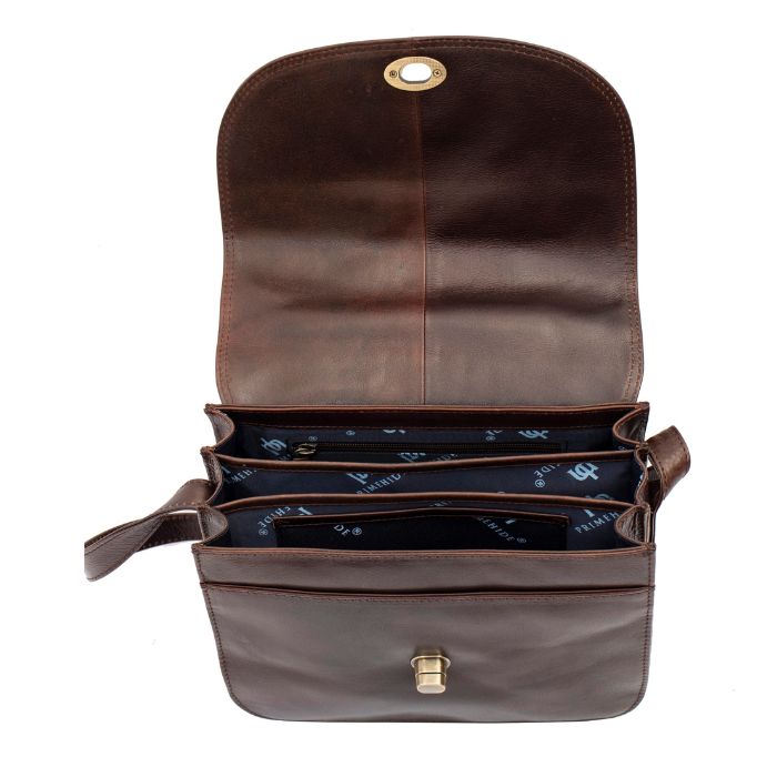 Tuscan Large Triple Compartment Handbag | Brown - The Leather Mob