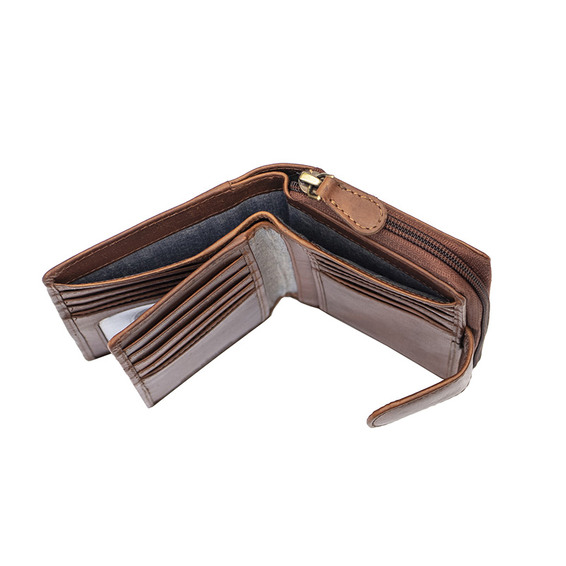 Toscana around tab purse | brown - The Leather Mob