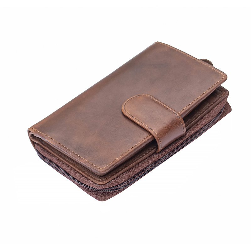 Toscana around tab purse | brown - The Leather Mob