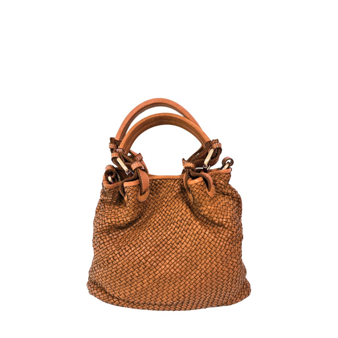 BABY ANITA Woven Hand Bag | Tan - The Leather Mob