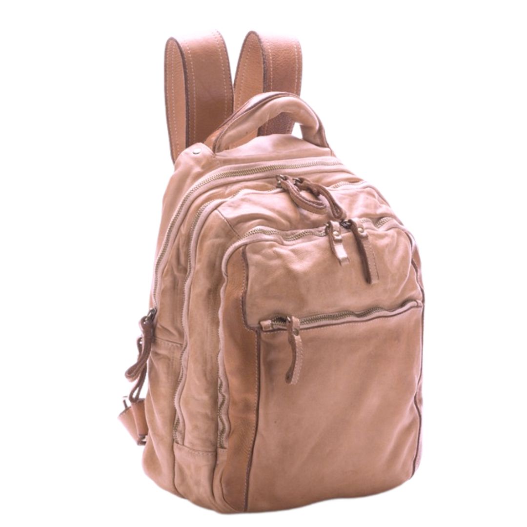 KEVIN Vintage Leather Backpack | Blush - The Leather Mob