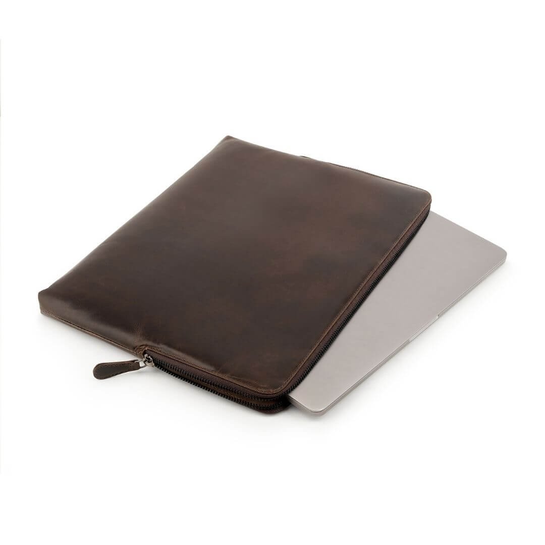 MAYFAIR Leather Laptop Sleeve | Brown - The Leather Mob